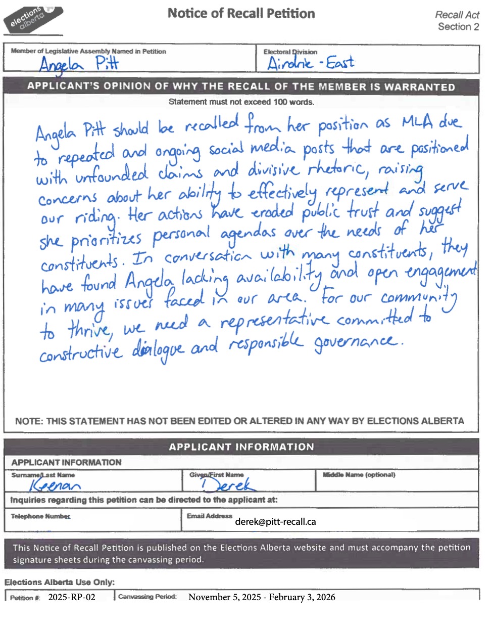Participate - Angela Pitt Recall